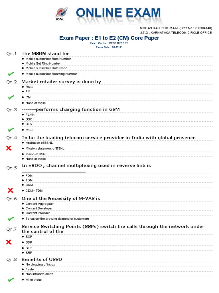 Exam Paper: E1 To E2 (CM) Core Paper: Z Z Z Z | PDF ...