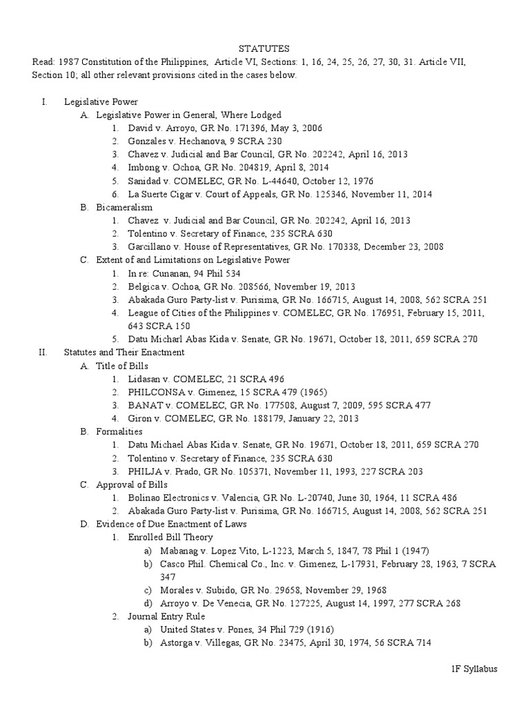 Syllabus (Compiled) PDF | PDF | Commission On Elections (Philippines ...