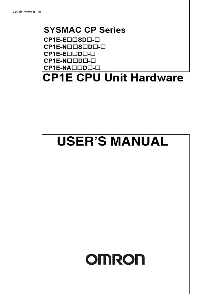 User Manual Cp1e | PDF | Programmable Logic Controller | Input/Output