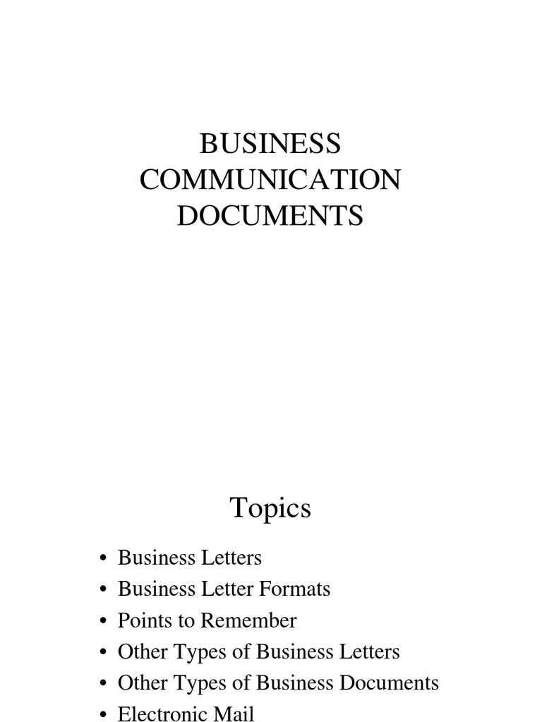Formats, Purposes and Examples of Common Business Communication ...