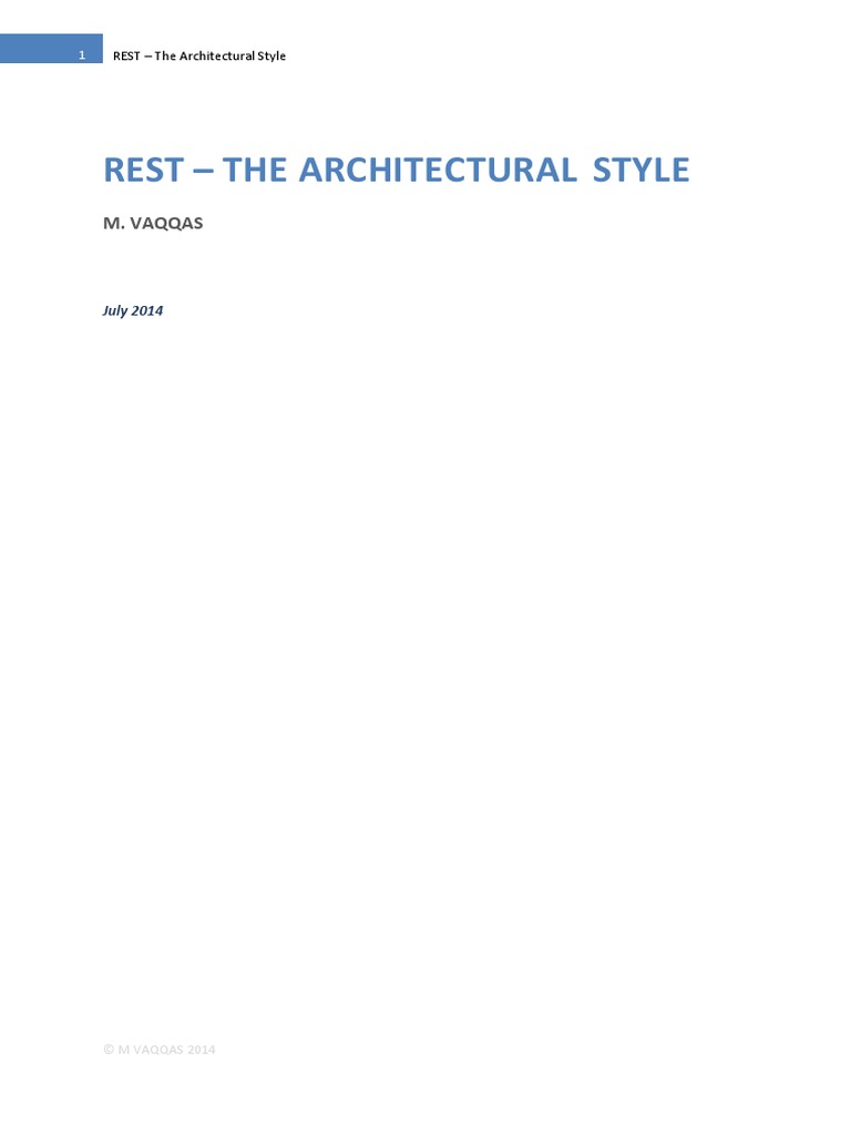 REST - The Architectural Style | PDF | Representational State Transfer ...