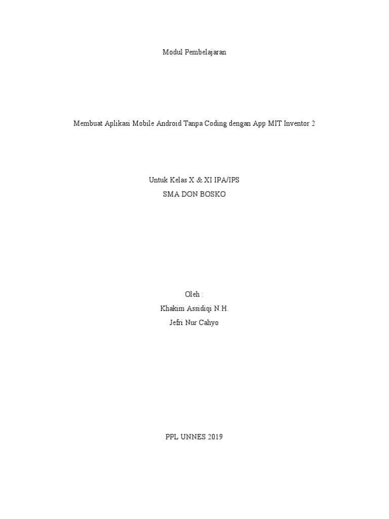 Modul Membuat Aplikasi Mobile Android Dengan App MIT Inventor 2 PDF | PDF