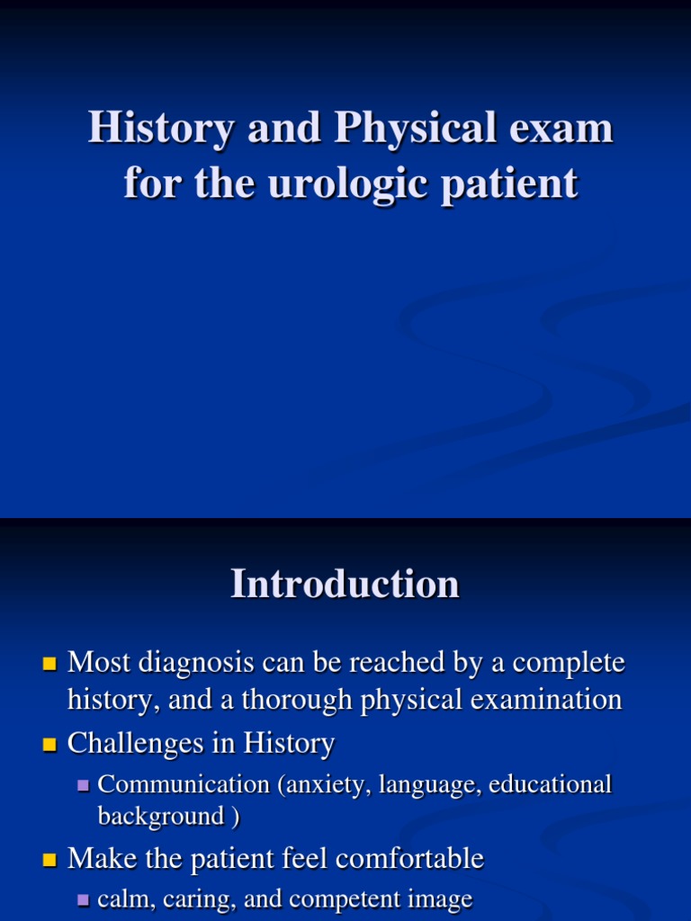 History and Physical Exam For The Urologic Patient | PDF | Urinary ...