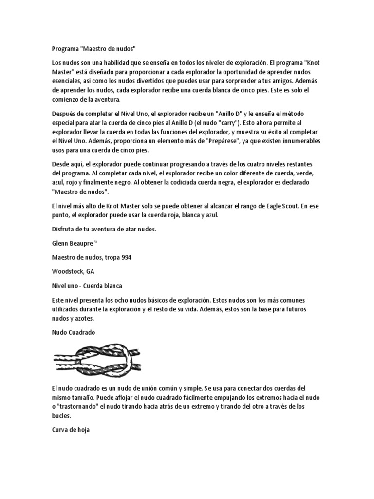 Programa Nudos | PDF | Nudo | Cuerda