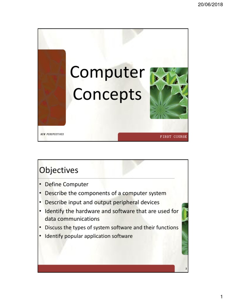 Computer Concepts: Objectives | PDF | Personal Computers | Computer ...