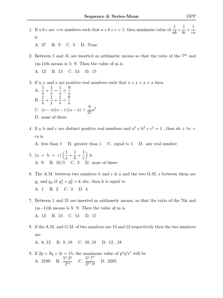 Sequences and Series | PDF | Teaching Mathematics | Analysis