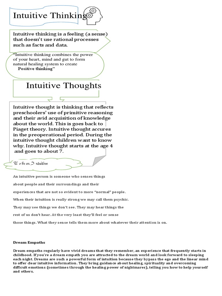 Intuitive Thinking: To Be An Intuitive | PDF | Intuition | Thought