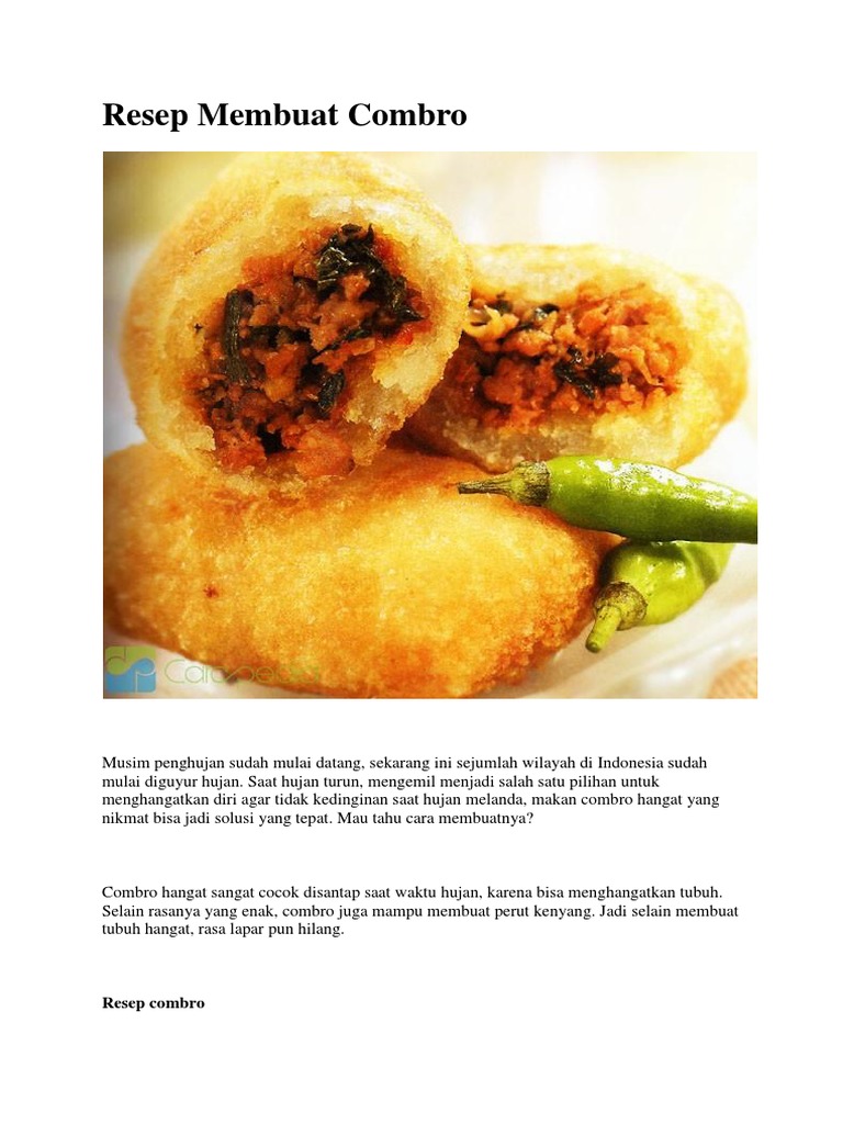 Resep Membuat Combro | PDF