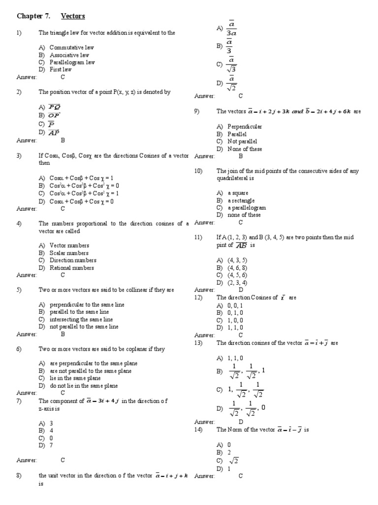 Chap 7 Vectors | PDF | Plane (Geometry) | Sphere