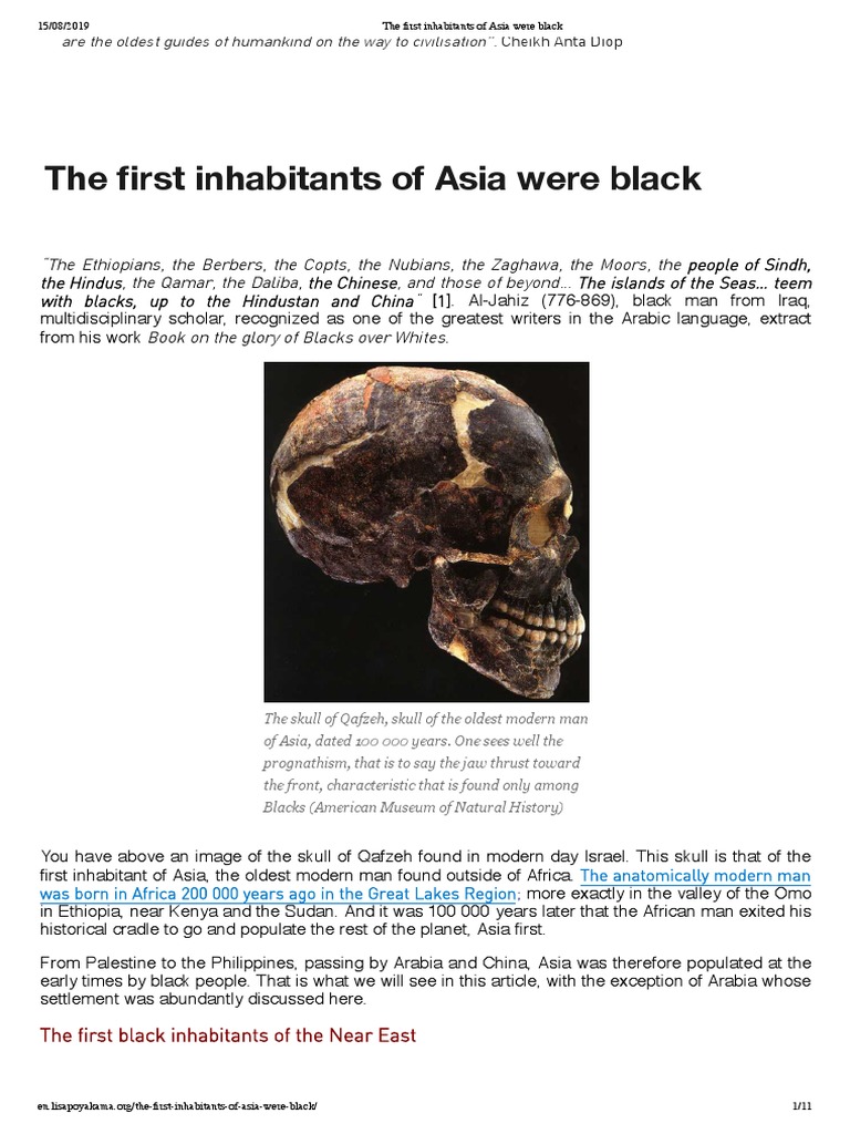 The First Inhabitants of Asia Were Black | PDF | Babylon | Canaan
