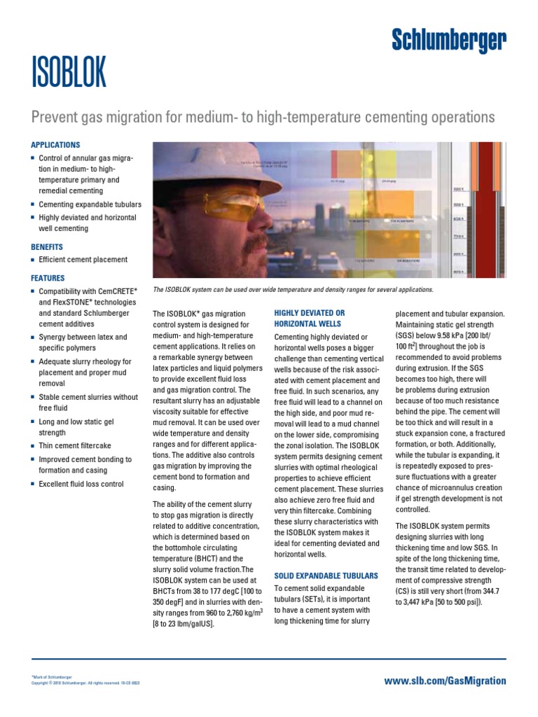 Isoblok: Prevent Gas Migration For Medium-To High-Temperature Cementing ...