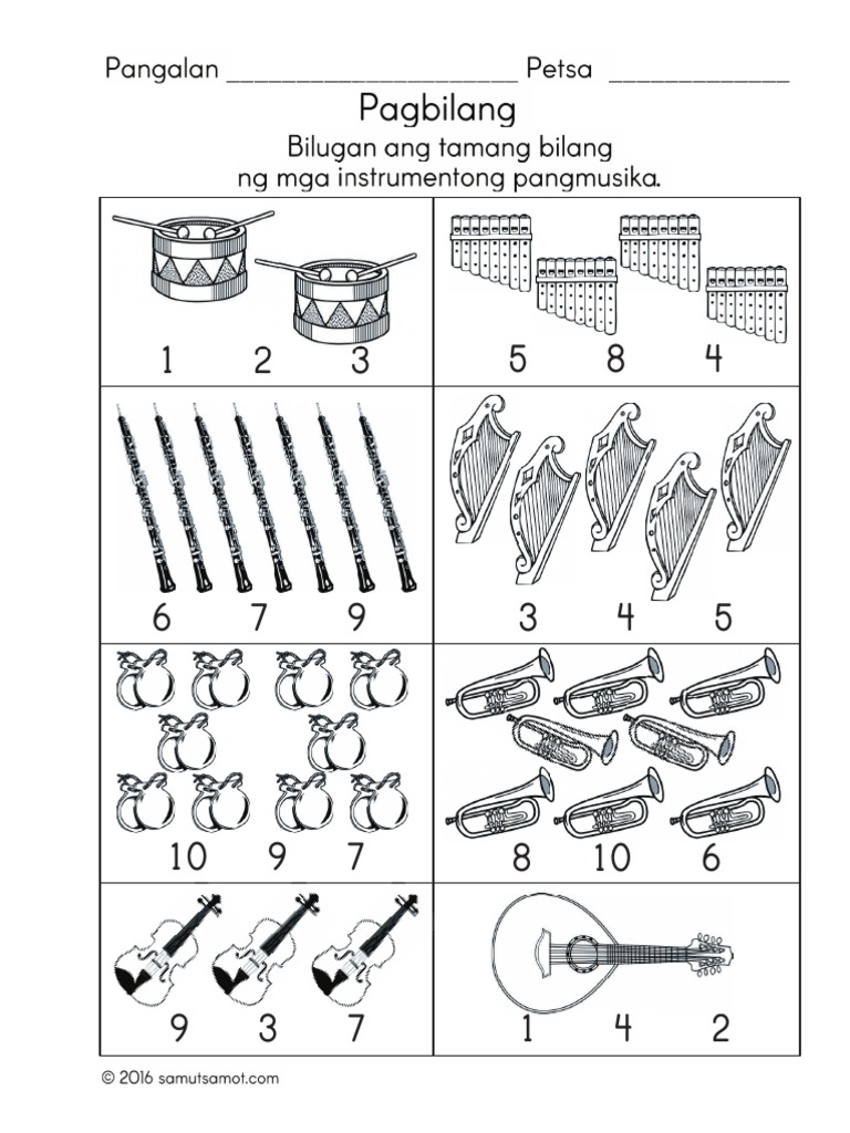 Pagbilang Worksheets PDF | PDF