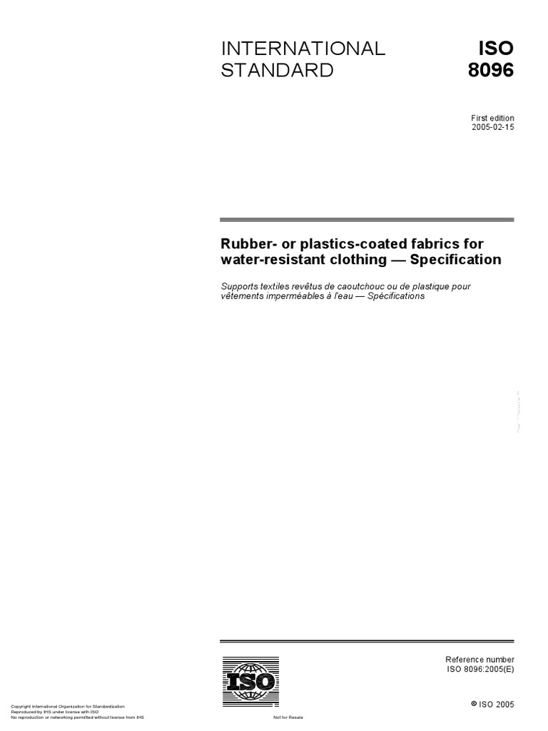 Iso 8096 | PDF | International Organization For Standardization | Materials