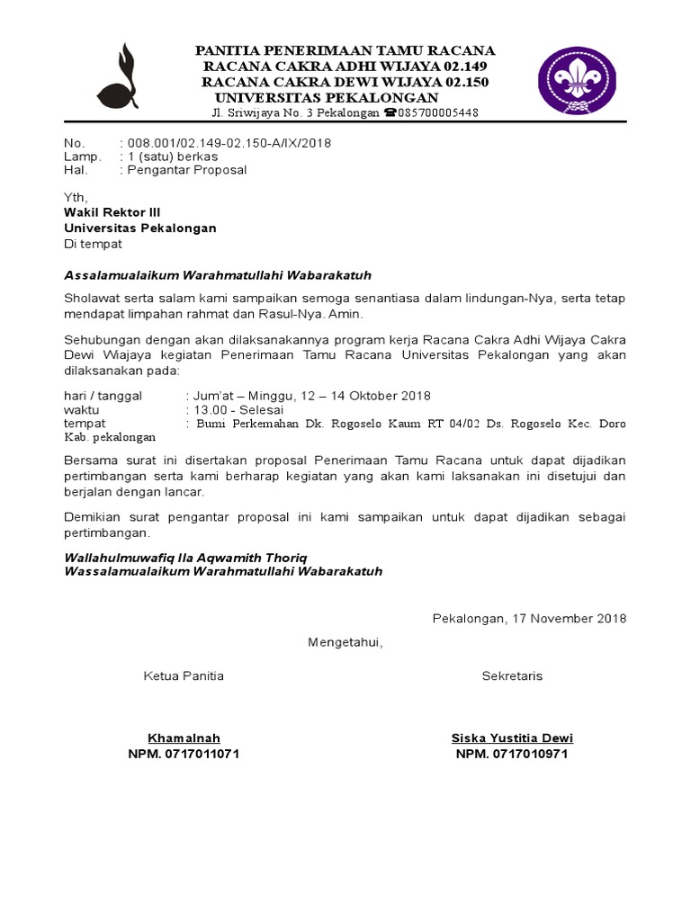 Contoh Surat Pengantar Proposal | PDF