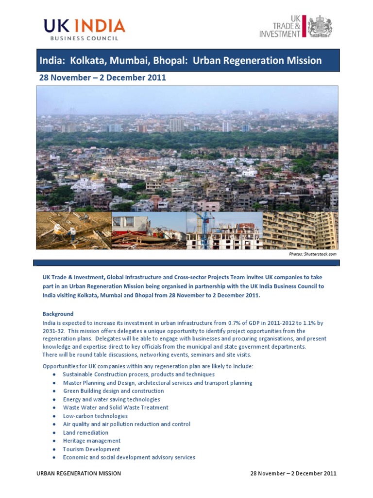 India Urban Regeneration Mission | PDF | Urban Renewal | Infrastructure