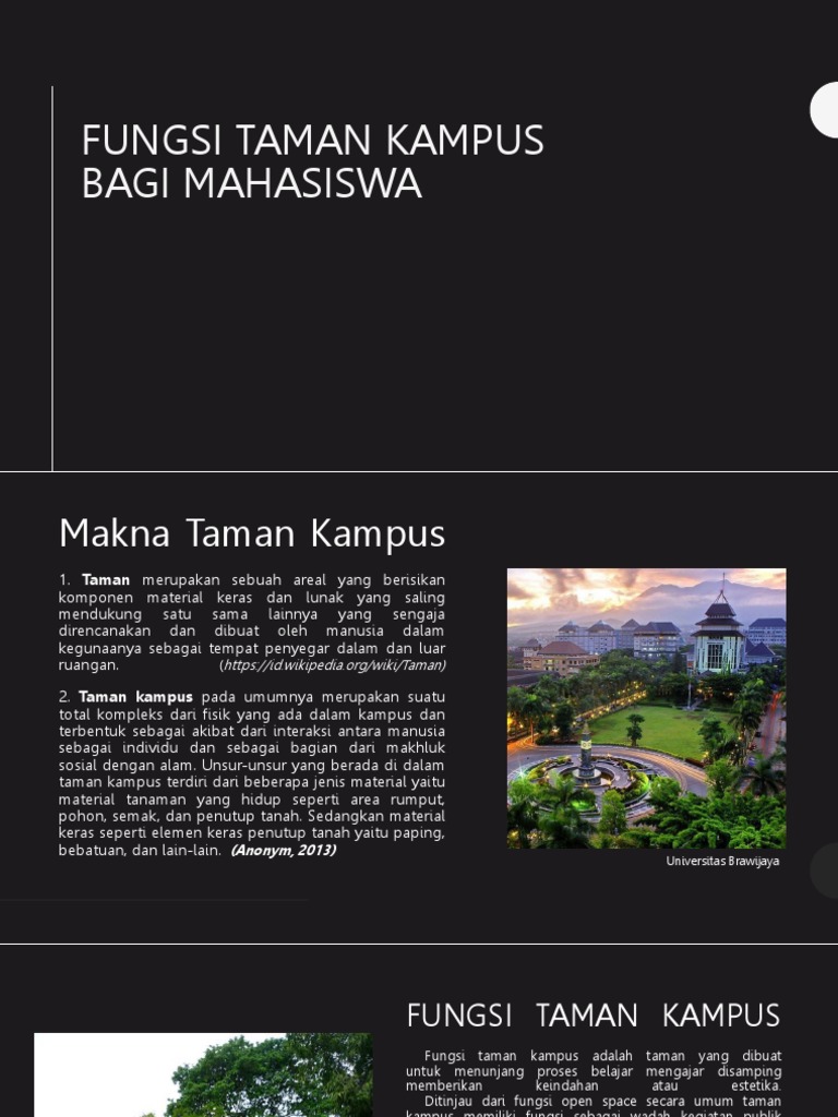 Fungsi Taman Kampus Bagi Mahasiswa | PDF