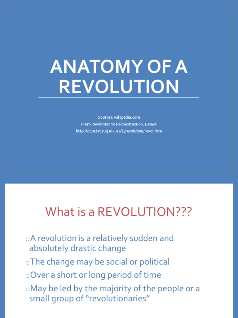 Anatomy of A Revolution: From Revolution To Reconstruction: Essays ...