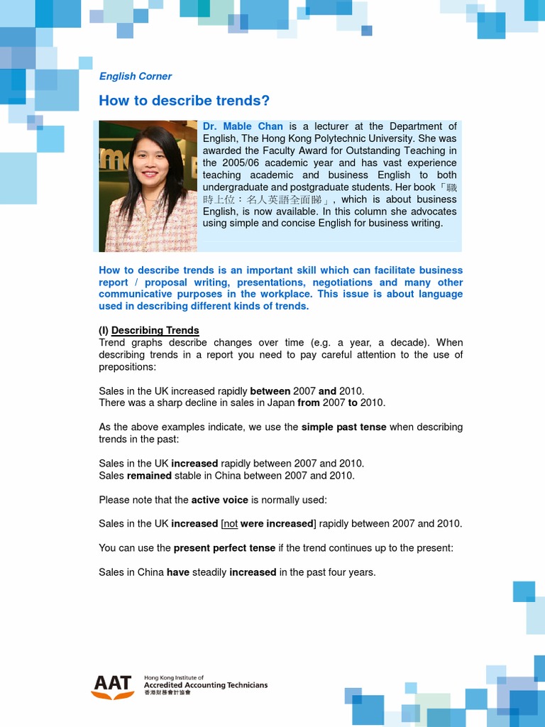 How To Describe Trends?: English Corner | Download Free PDF | Adverb | Verb