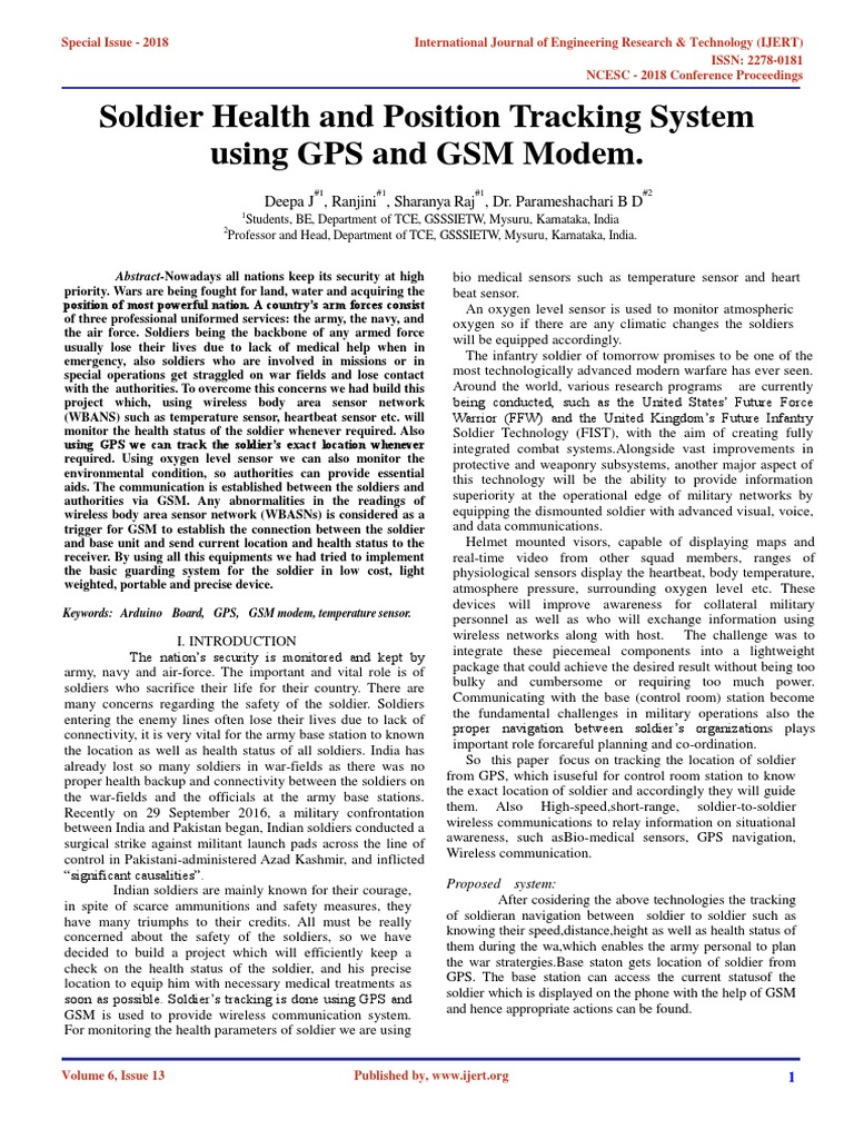 Soldier Health and Position Tracking System Using Gps | Download Free ...