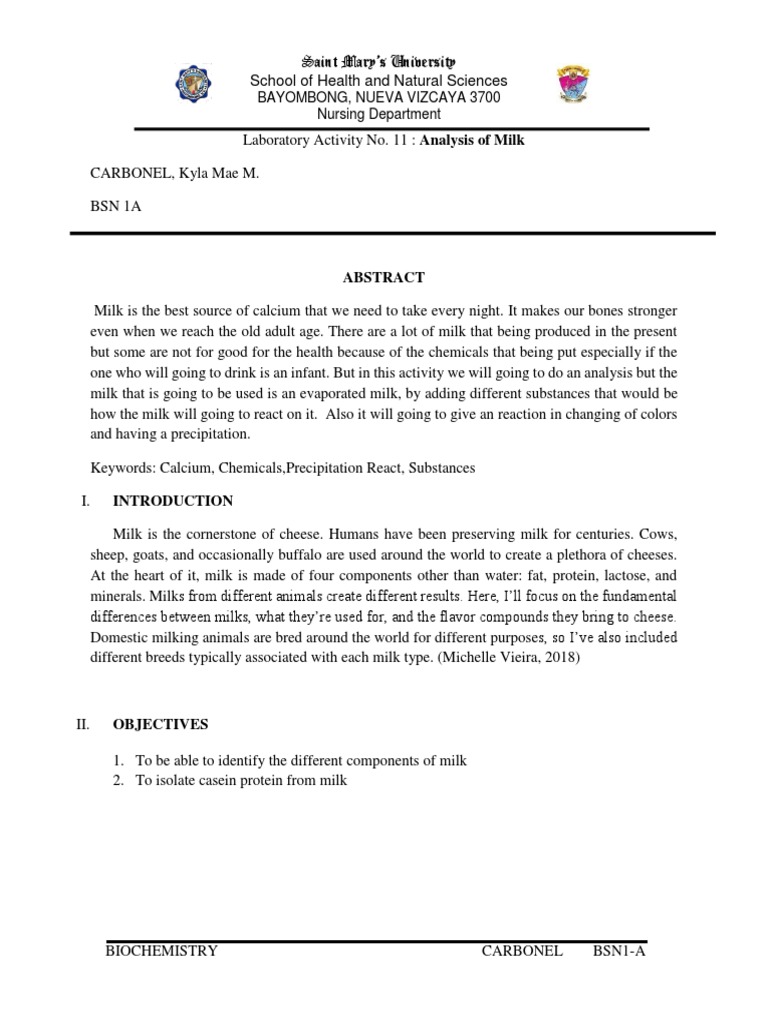 Milk Results | PDF | Milk | Colloid