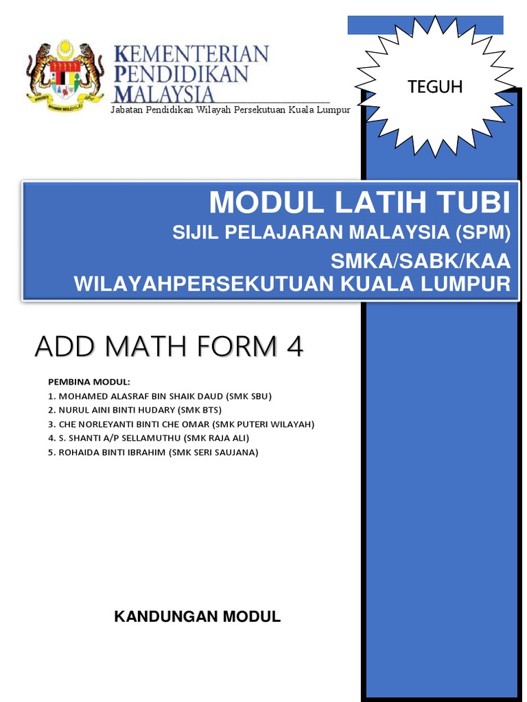 Modul Teguh Add Math Siri 1 | PDF | Area | Line (Geometry)