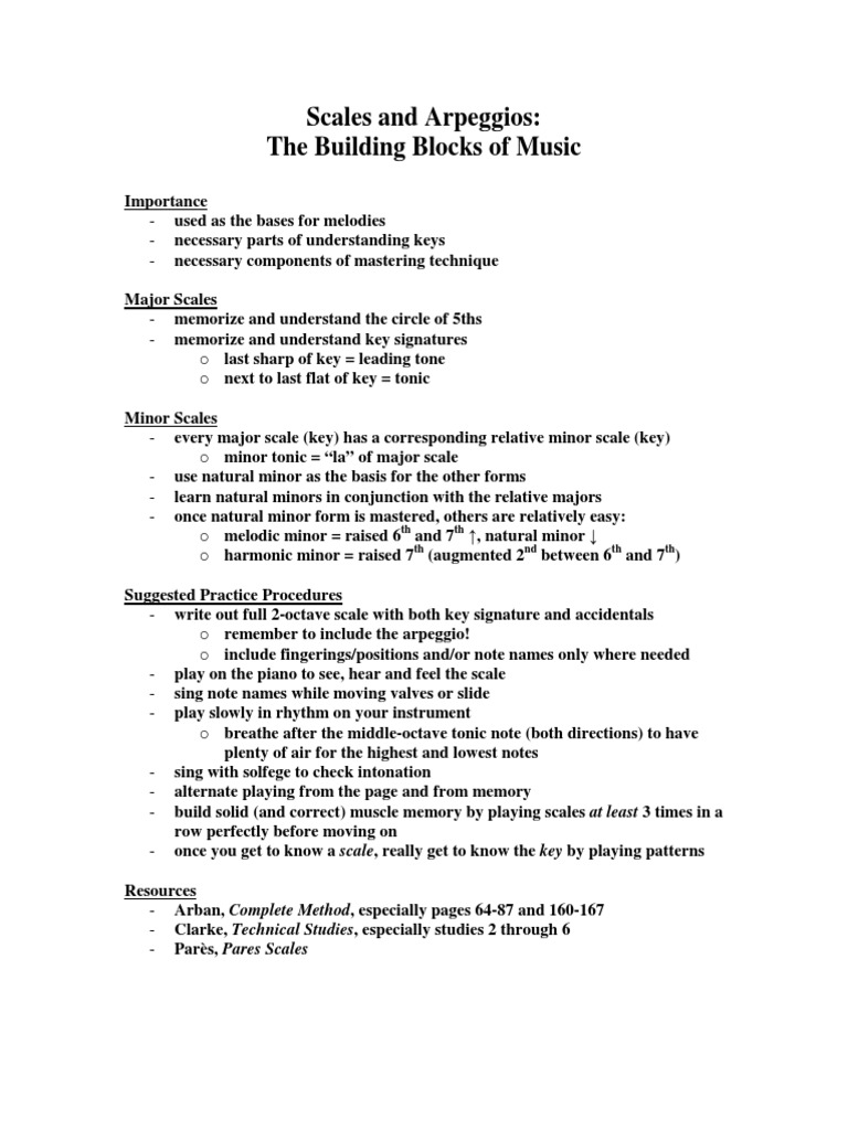 Scales and Arpeggios: The Building Blocks of Music: TH TH TH ND TH TH | PDF