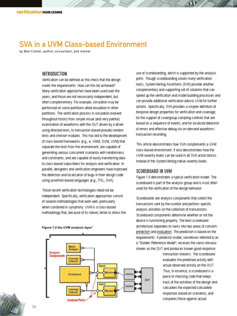 Sva In A Uvm Class Based Environment Vh V9 I3 Pdf Class Computer Programming Formal