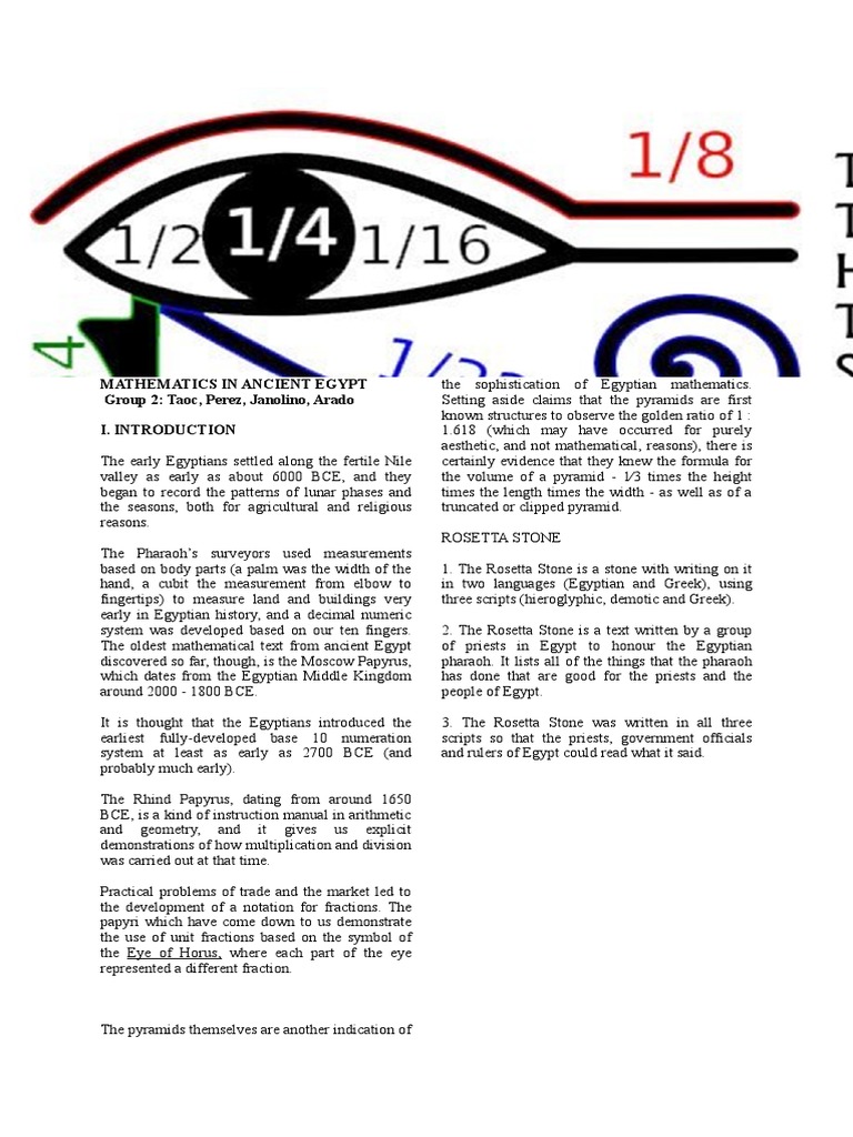 Mathematics in Ancient Egypt | PDF | Ancient Egypt | Arithmetic