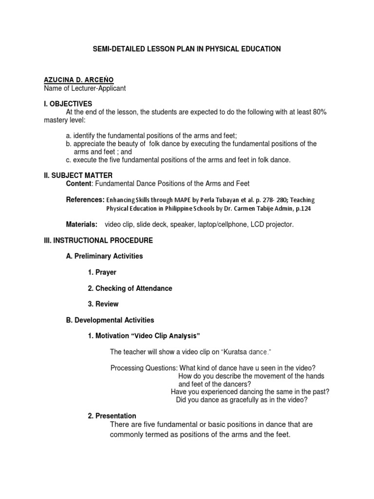 Position Paper | PDF | Dances | Physical Education