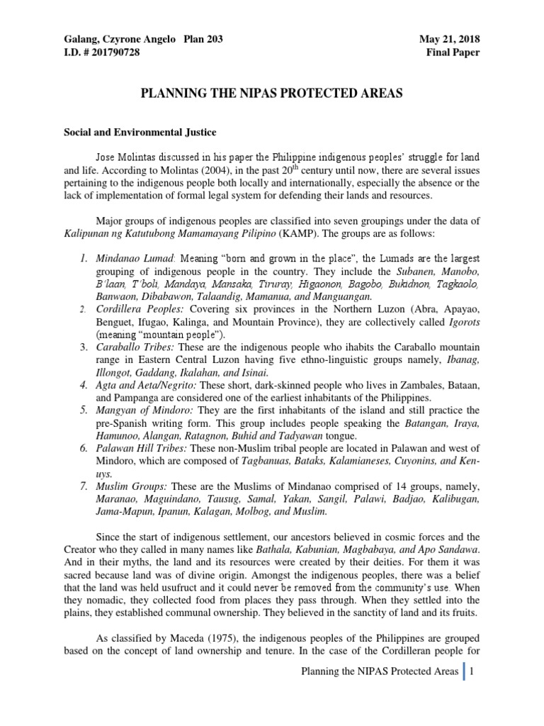 Planning The Nipas Protected Areas | Download Free PDF | Indigenous ...