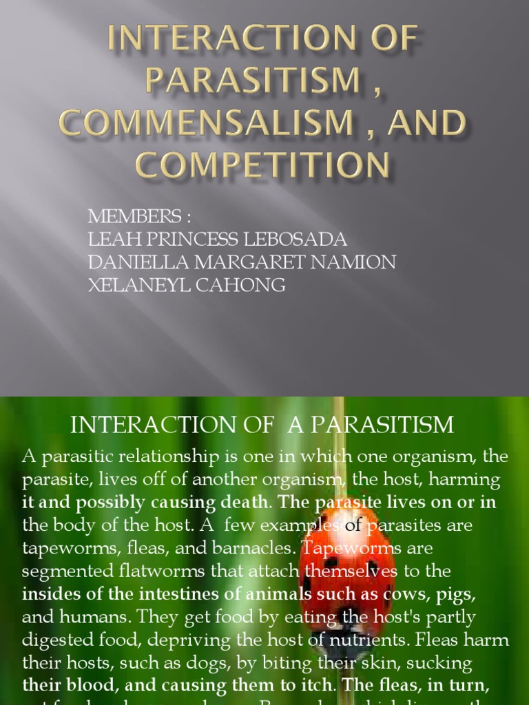 Interaction of ParaSitism, Commensalism, and Competition | PDF ...