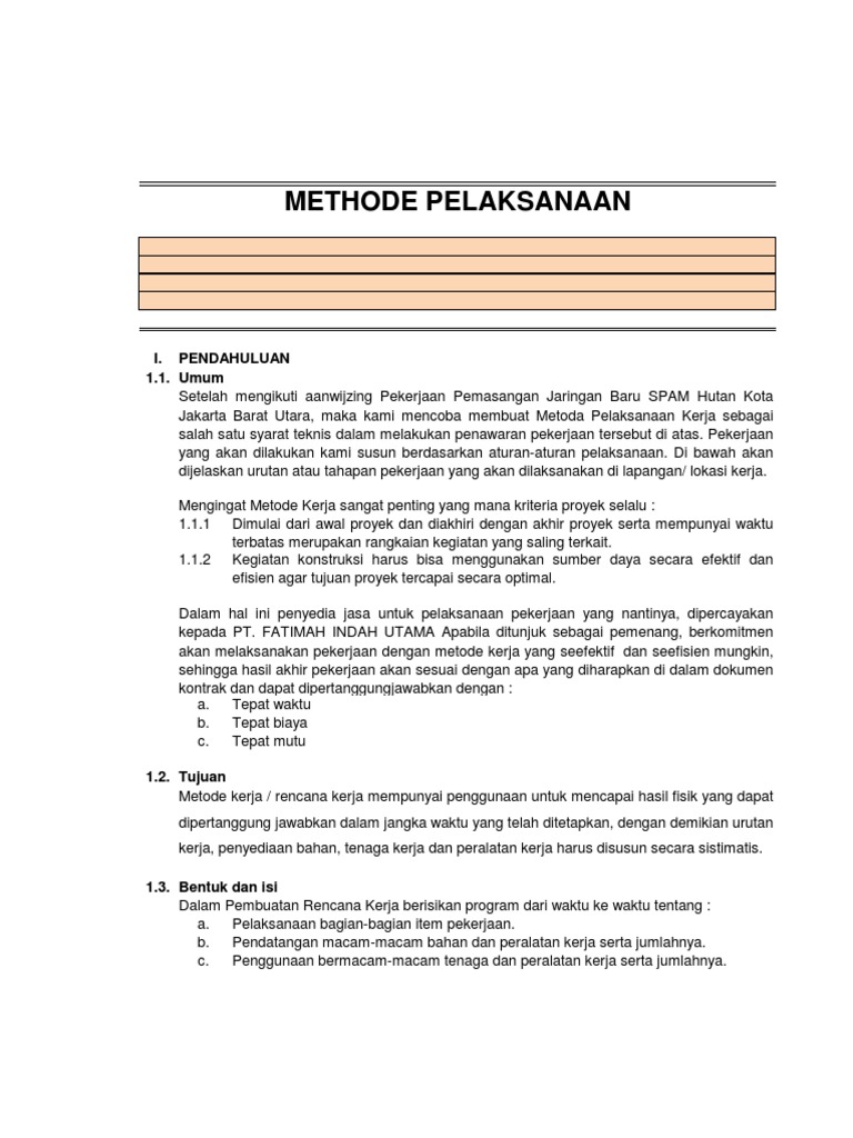 Metode Pekerjaan Pipa Transmisi | PDF