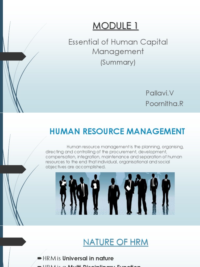Essential of Human Capital Management: (Summary) | PDF | Human Resource ...