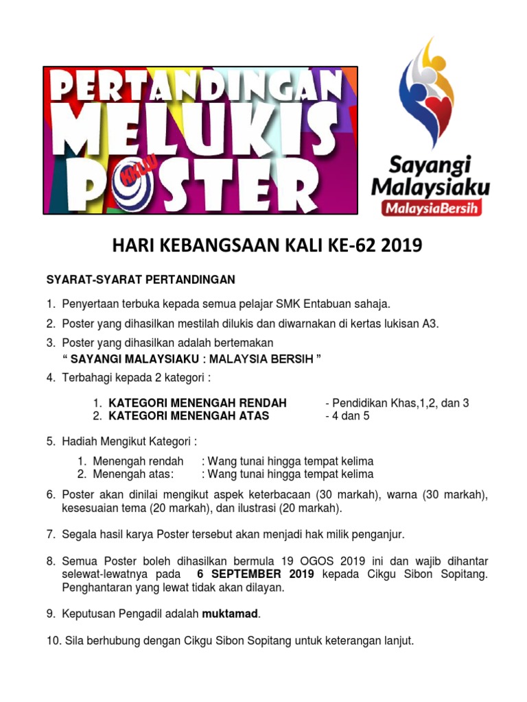 Pertandingan Melukis Poster 2019 | PDF