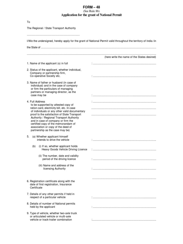 Form 48 | PDF | Driver's License | Vehicles