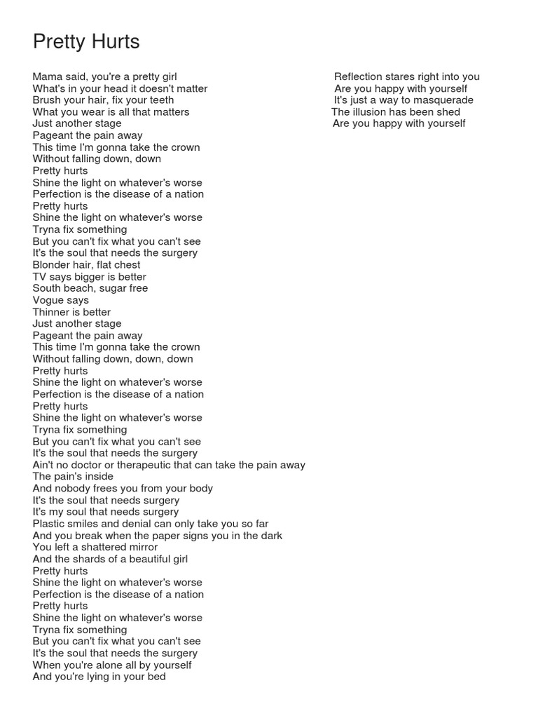 Pretty Hurts | PDF | Self-Improvement