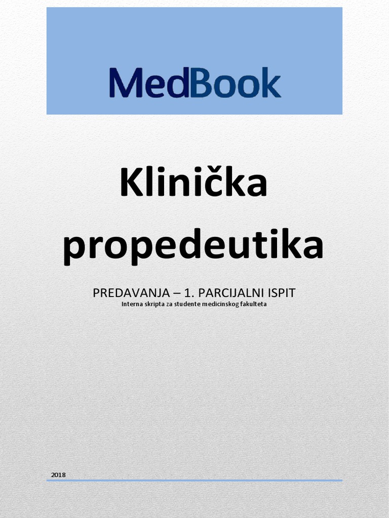 Klinička Propedeutika - I Parcijalni Ispit | PDF