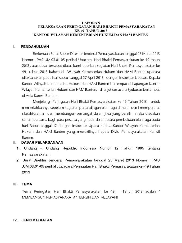 Contoh Laporan Kegiatan | PDF