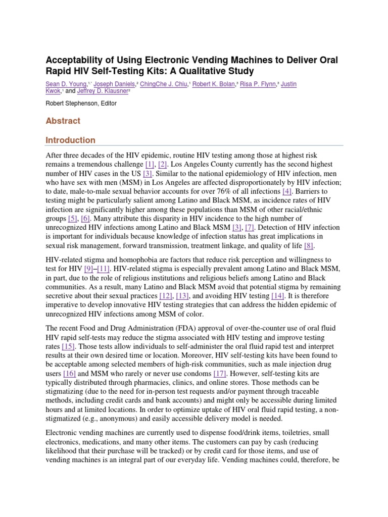 Example of Acceptability Study | PDF | Hiv/Aids | Men Who Have Sex With Men