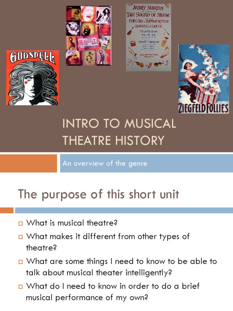 Intro To Musical Theatre History: An Overview of The Genre | PDF ...