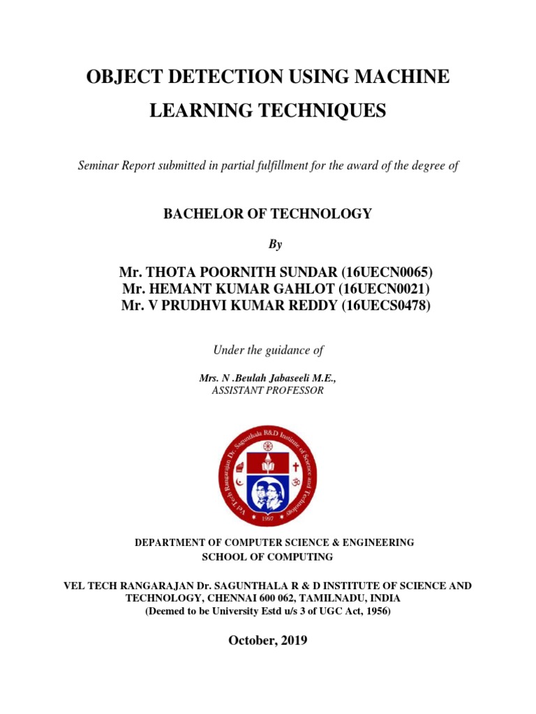 Object Detection with Machine Learning | PDF | Artificial Intelligence ...