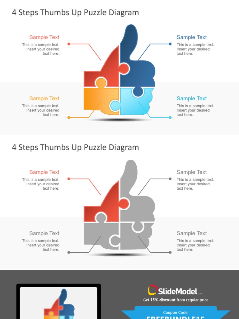4 Steps Thumbsup Puzzle Diagram | PDF