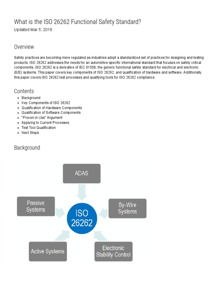 What Is The ISO 26262 Functional Safety Standard?: Updated Mar 5, 2019 ...