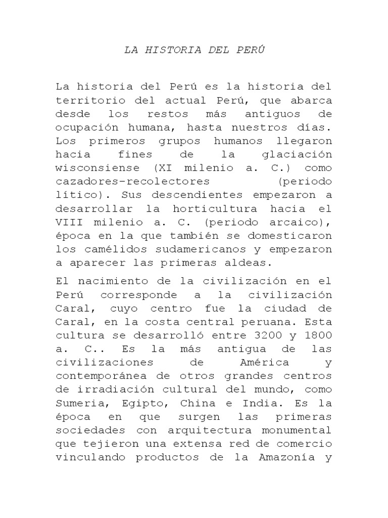 La Historia Del Perú | PDF