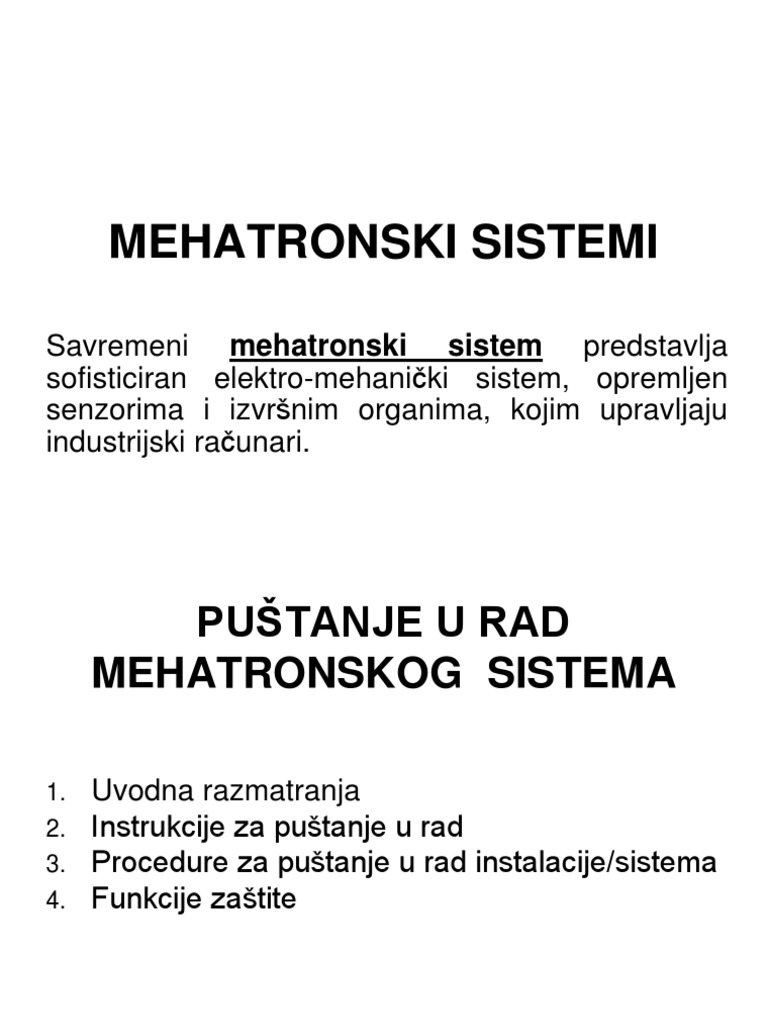 Mehatronski Sistemi | PDF