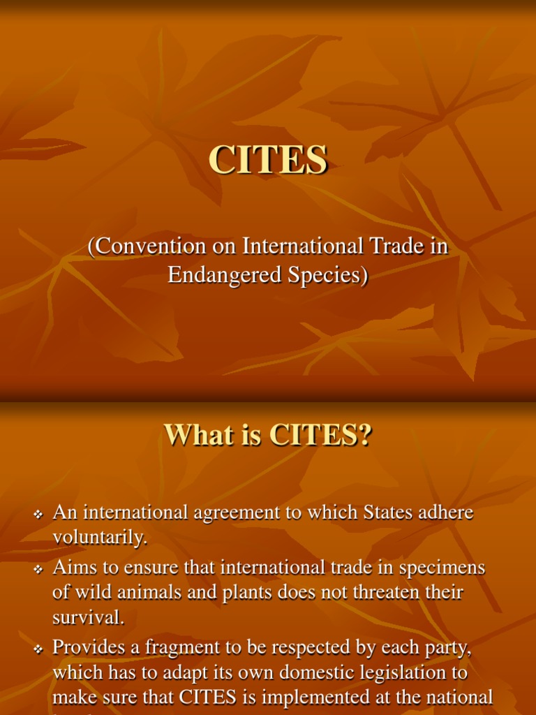 Cites: (Convention On International Trade in Endangered Species) | PDF ...