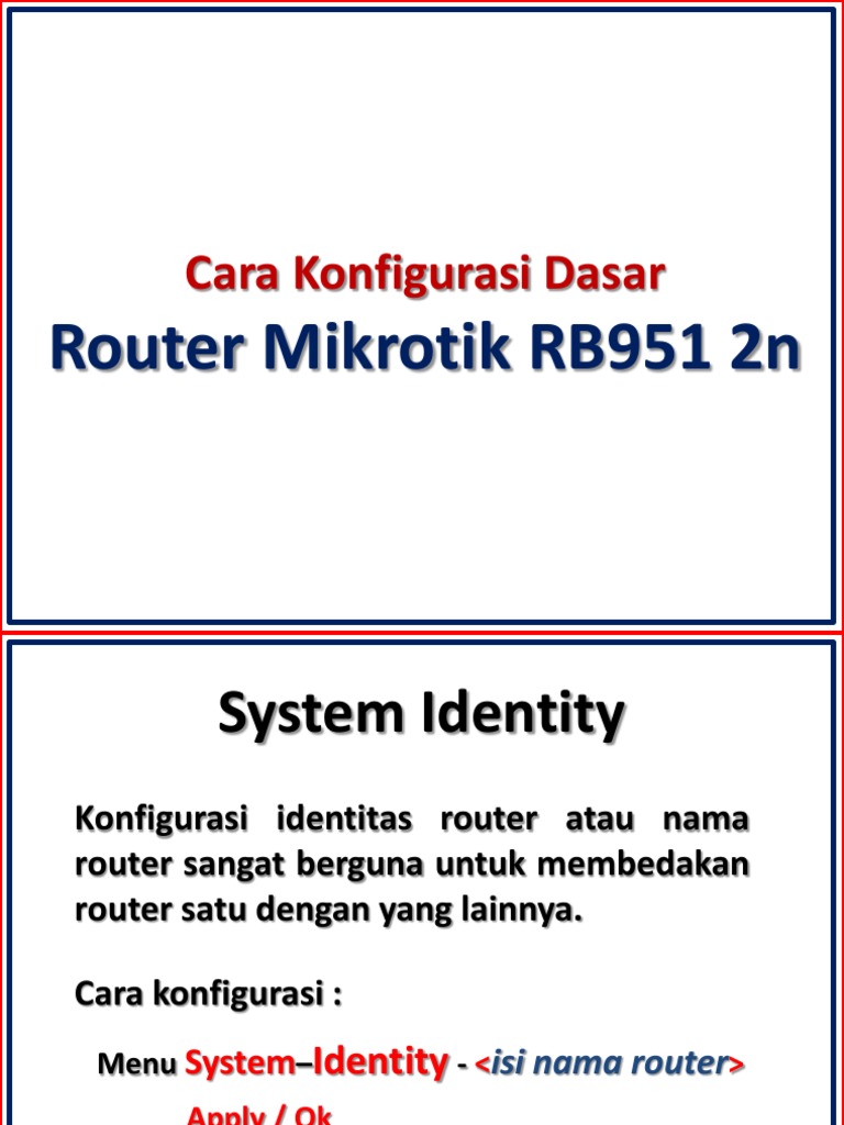 Cara Konfigurasi Dasar Router | PDF