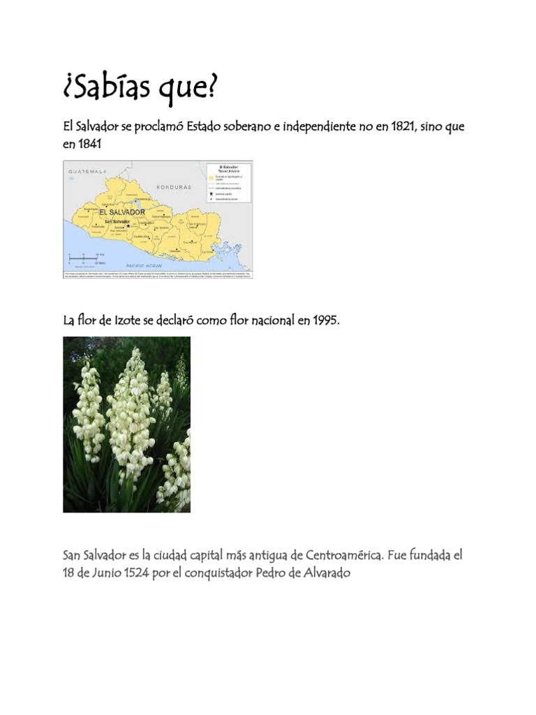 Datos Curiosos Sobre El Salvador | PDF | El Salvador | Centroamérica