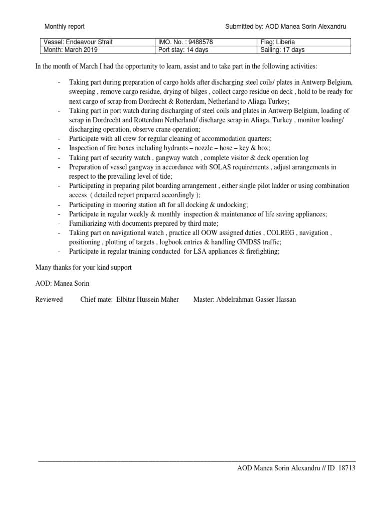 Report March | Download Free PDF | Watercraft | Ships