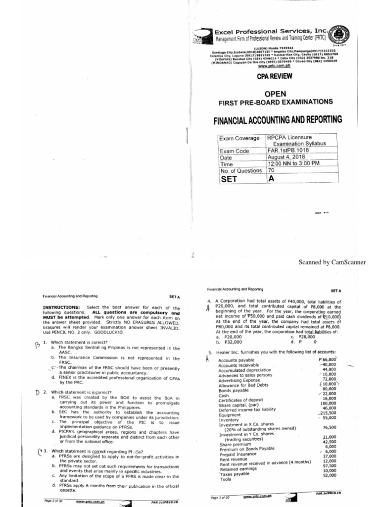 PRTC 1st PB FAR | PDF